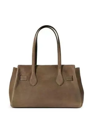 Brunello Cucinelli Suede Shoulder Bag With Padlock Detail
