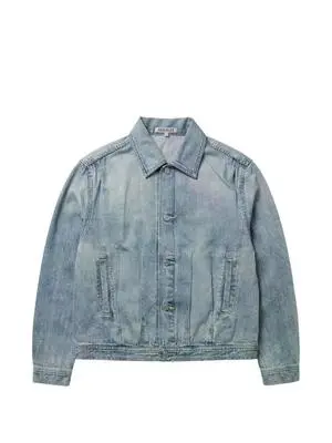 Auralee Faded-effect Button-up Denim Jacket - Blue