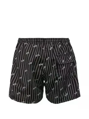Gcds Logo-print Pinstripe Swim Shorts