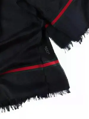 Gucci Double G Web-stripe Jacquard Scarf