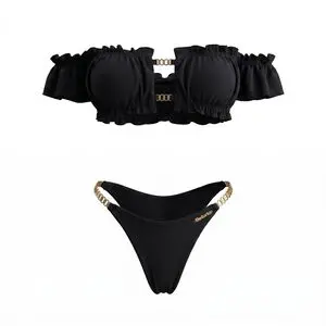 BELLARIA Cotton Candy Chain Bikini Set - Black
