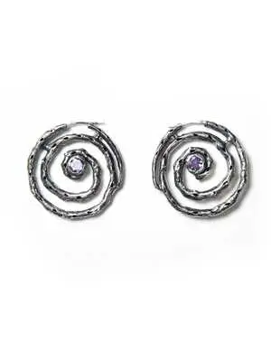 GIUNIA Vortex Hoop Earrings - Silver