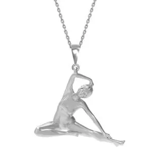NOWART JEWELRY 18k Plated Sterling Yoga Pose Pendant Necklace - Silver