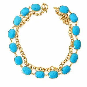Persia Donà Jewelry Turquoise X Toggle Chain Necklace - Gold