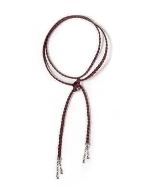 GIUNIA Red / Silver Bea Braided Choker Burgundy - Red/silver