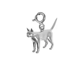 NOWART JEWELRY 18k Plated Sterling Cat Charm - Silver