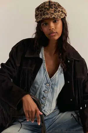 Free People 90's Leopard Cadet Hat At