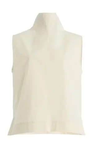 Brandon Maxwell The Finn Tie-neck Cotton Top - Yellow