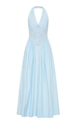 ROAME Maddie Halterneck Maxi Dress - Light Blue