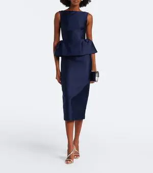 Roland Mouret Peplum Taffeta Cocktail Dress