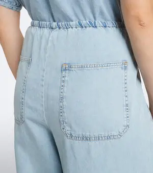 FRAME The Offshore Cotton-blend Wide-leg Pants - Blue