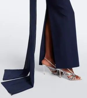 Roland Mouret Navy Corset Gown With Scarf Detail