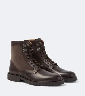Brunello Cucinelli Leather Lace-up Boots - Brown