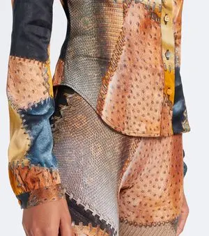 Roberto Cavalli Trompe L’oil Silk Shirt