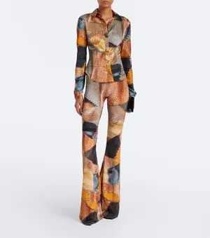 Roberto Cavalli Trompe L’oil Silk Shirt