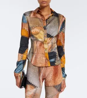 Roberto Cavalli Trompe L’oil Silk Shirt