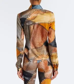 Roberto Cavalli Trompe L’oil Silk Shirt