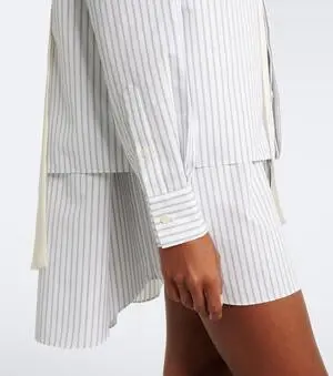 Sacai Layered Striped Cotton-blend Poplin Shirt
