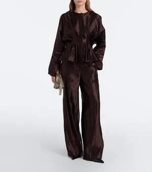 JOSEPH Erin Pleated Linen And Silk Blouse
