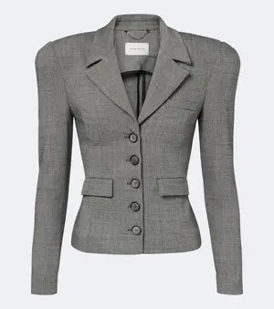 Magda Butrym Herringbone Wool-blend Jacket - Grey