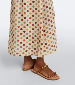 ERES Polka Dot V-neck Silk Midi Dress