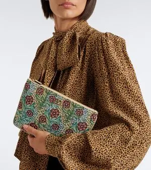 Valentino Garavani Vlogo Floral Jacquard Pouch