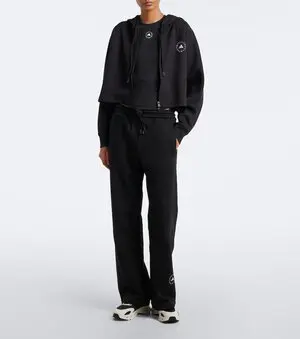 Adidas By Stella McCartney Logo Cotton Wide-leg Sweatpants