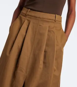 JOSEPH Kharis Cotton And Linen Twill Midi Skirt