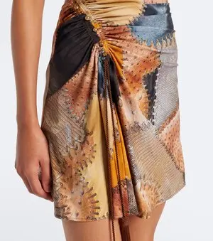 Roberto Cavalli Ruched Trompe L’oil Minidress