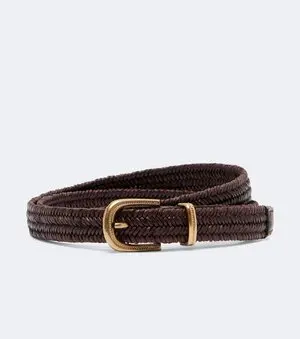 Brunello Cucinelli Woven Leather Belt - Brown