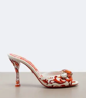 Dolce & Gabbana Majolica Embellished Brocade Mules