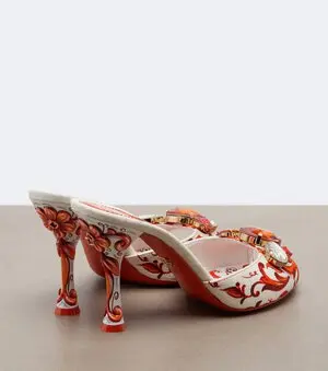 Dolce & Gabbana Majolica Embellished Brocade Mules