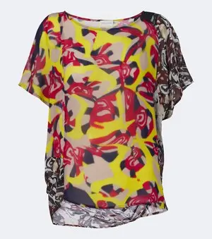 Dries Van Noten Printed Draped Top - Multicoloured