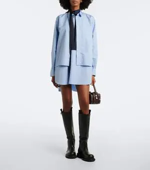 Sacai Layered Striped Cotton-blend Poplin Shirt