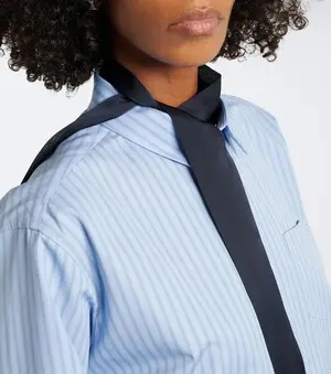 Sacai Layered Striped Cotton-blend Poplin Shirt