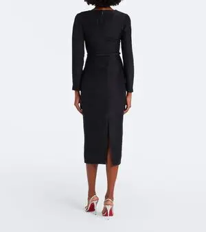 Roland Mouret Crystal-embellished Jacquard Midi Dress