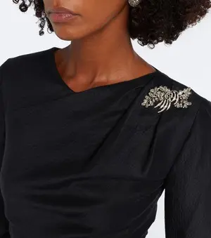 Roland Mouret Crystal-embellished Jacquard Midi Dress