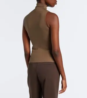 Ralph Lauren Silk-blend Turtleneck Top - Brown