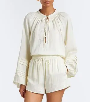 XU ZHI Oversized Embroidered Blouse