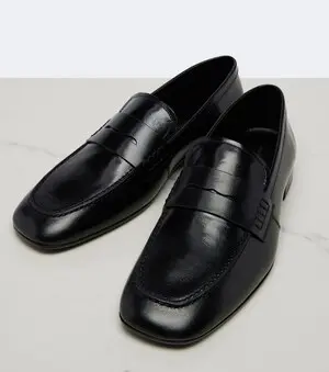 Dries Van Noten Leather Penny Loafers - Black