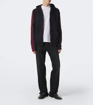 Gucci Web Stripe Silk And Cotton Jersey Hoodie