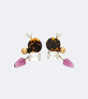 Dries Van Noten Embellished Earrings - Multicoloured