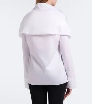 Tove Nia Cotton Poplin Shirt With Draped Shawl Detail