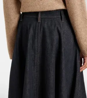 Brunello Cucinelli Denim Midi Skirt