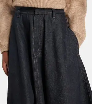 Brunello Cucinelli Denim Midi Skirt