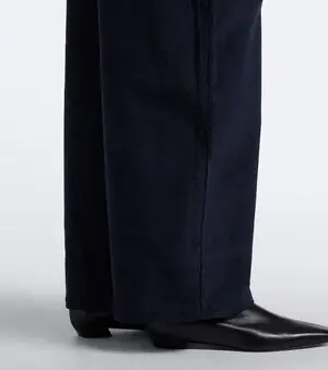 RÓHE Berber Cotton Corduroy Barrel-leg Pants - Blue