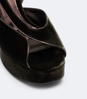Etro Velvet Platform Sandals