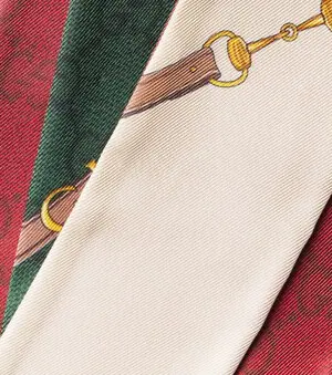 Gucci Gg Horsebit Silk Twill Scarf