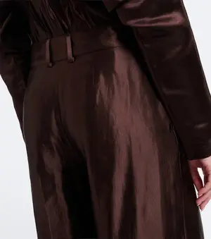 JOSEPH Linen And Silk Wide-leg Trousers
