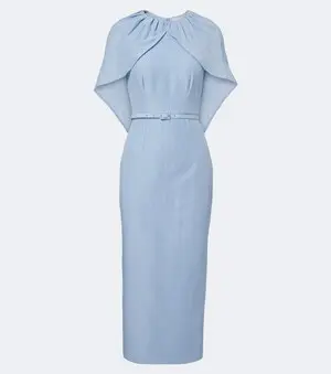 Roland Mouret Belted Caped Midi Dress